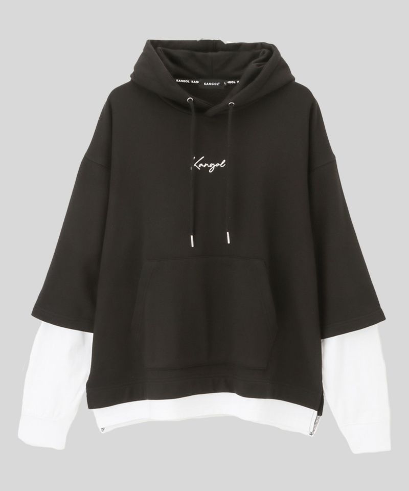 KANGOL バンダナボックスロゴフェイクレイヤードパーカー メンズ KANGOL バンダナボックスロゴフェイクレイヤードパーカー メンズ