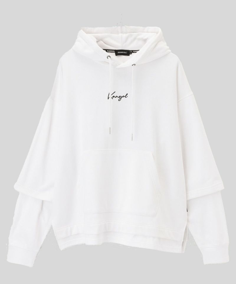 KANGOL バンダナボックスロゴフェイクレイヤードパーカー メンズ KANGOL バンダナボックスロゴフェイクレイヤードパーカー メンズ
