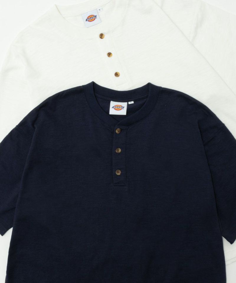Dickies スラブヘンリーネック半袖Tシャツ メンズ Dickies スラブヘンリーネック半袖Tシャツ メンズ