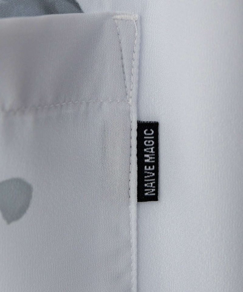 NAIVE MAGIC シルクタッチポリエステル ルーズサイズ総柄半袖シャツ メンズ