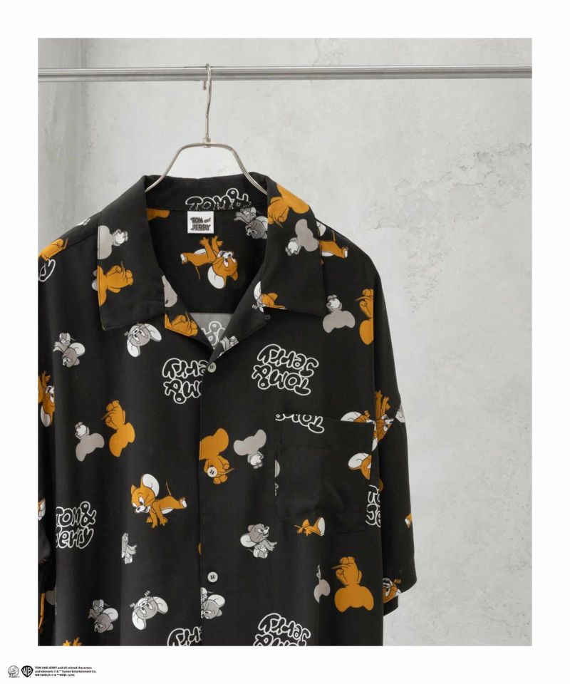 Tom and Jerry 総柄アロハシャツ メンズ Tom and Jerry 総柄アロハシャツ メンズ